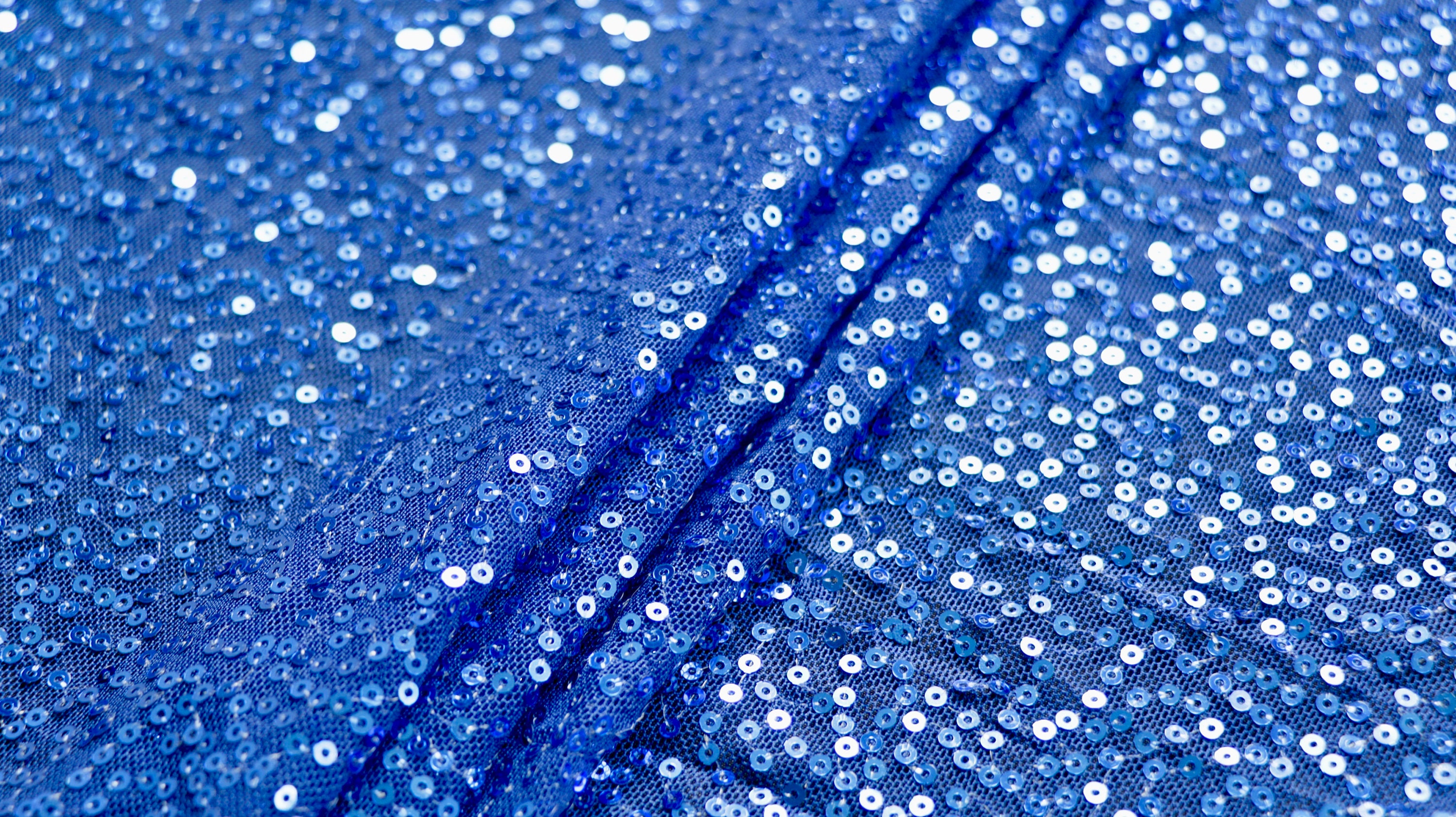 SEQUIN FABRIC Sewn on 3mm Sequins Available in Blue and | Etsy