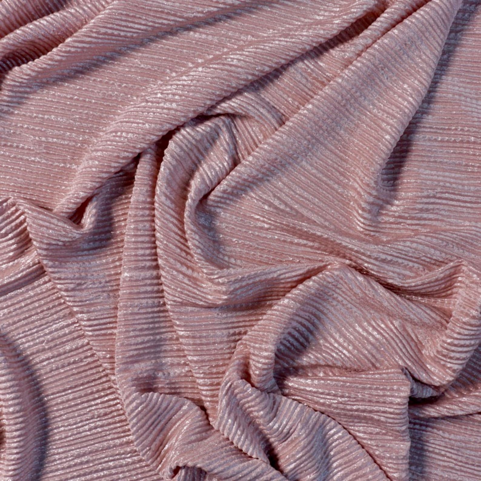 PLISSE FABRIC Pleated Design 2-Way Stretch Dusty pink | Etsy