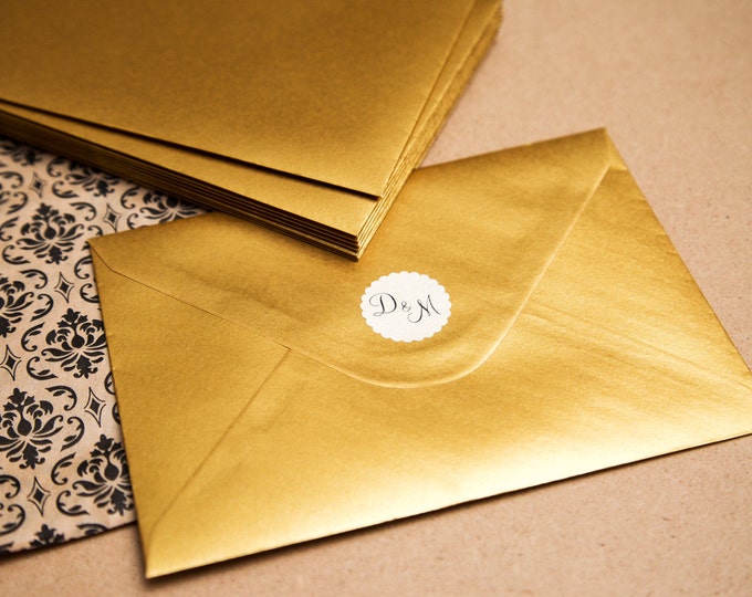 100 Old Gold Pearlised A6 Luxury Envelopes. Gold Wedding - Etsy