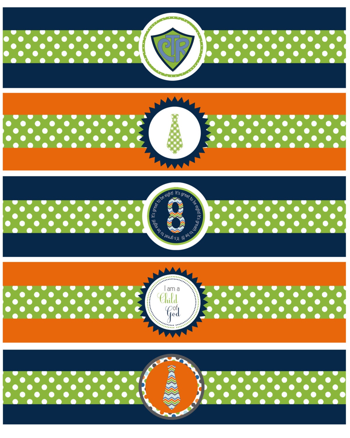 LDS Baptism Cupcake Toppers, Food Labels & Water Bottle Labels Kit ...