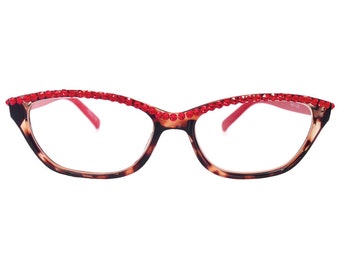 Red reading glasses | Etsy