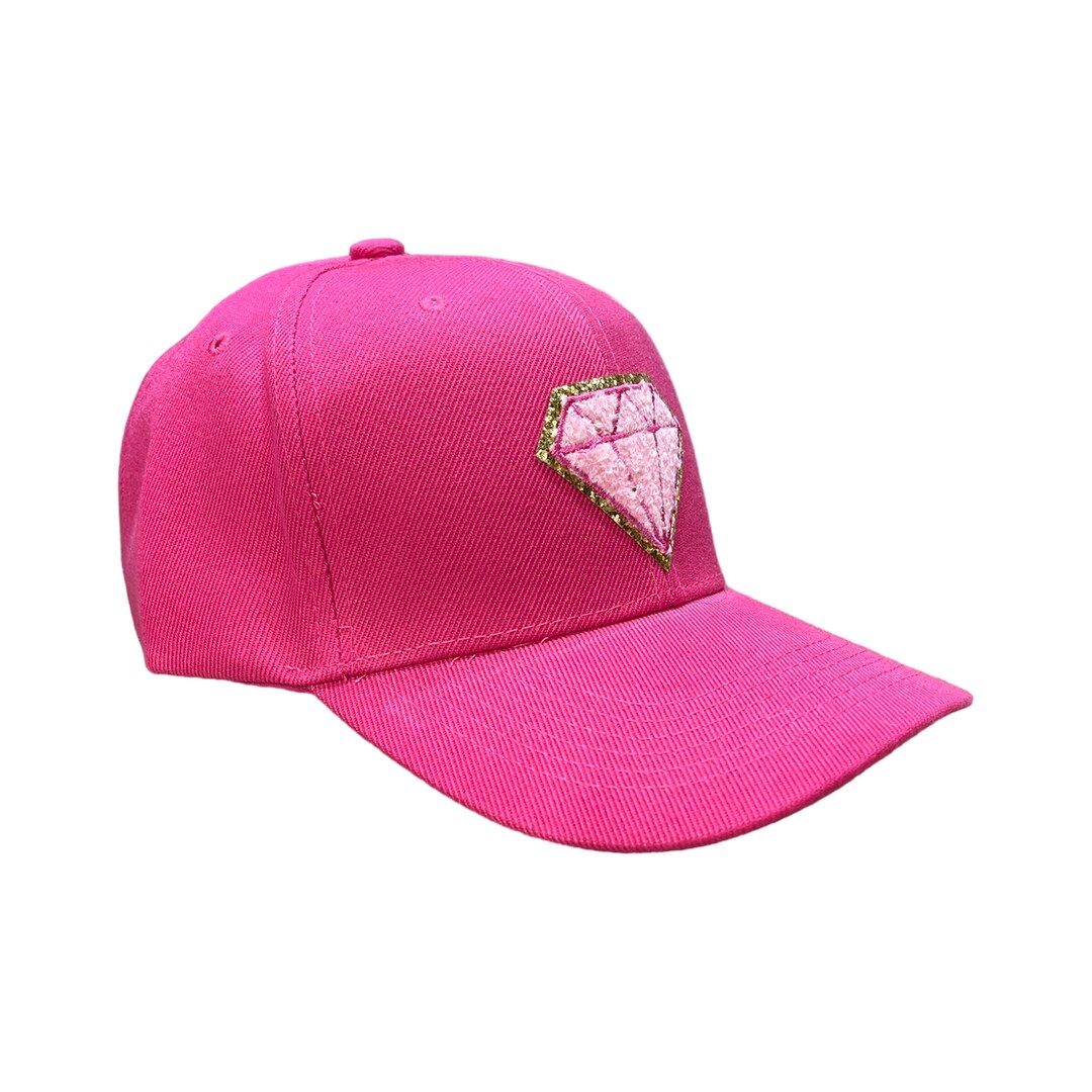 Diamond Hot Pink Baseball Cap - Women's Ball Cap With Chenille Patch ...
