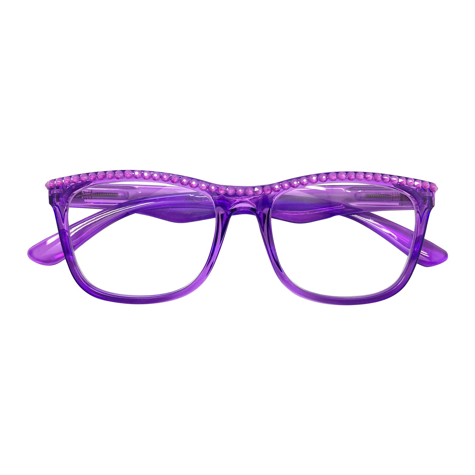 Medium Size Translucent Purple Reading Glasses With Electric Purple ...
