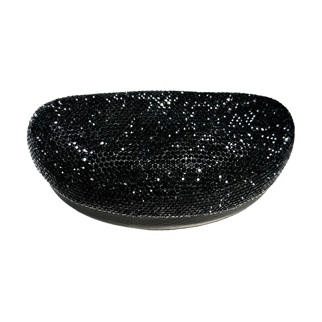 Elegant Hard Shell Sunglass Case With Black Crystal Rhinestones ...