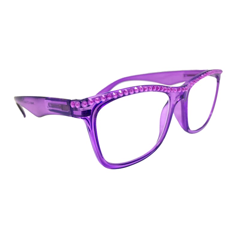 Medium Size Translucent Purple Reading Glasses With Electric Purple ...