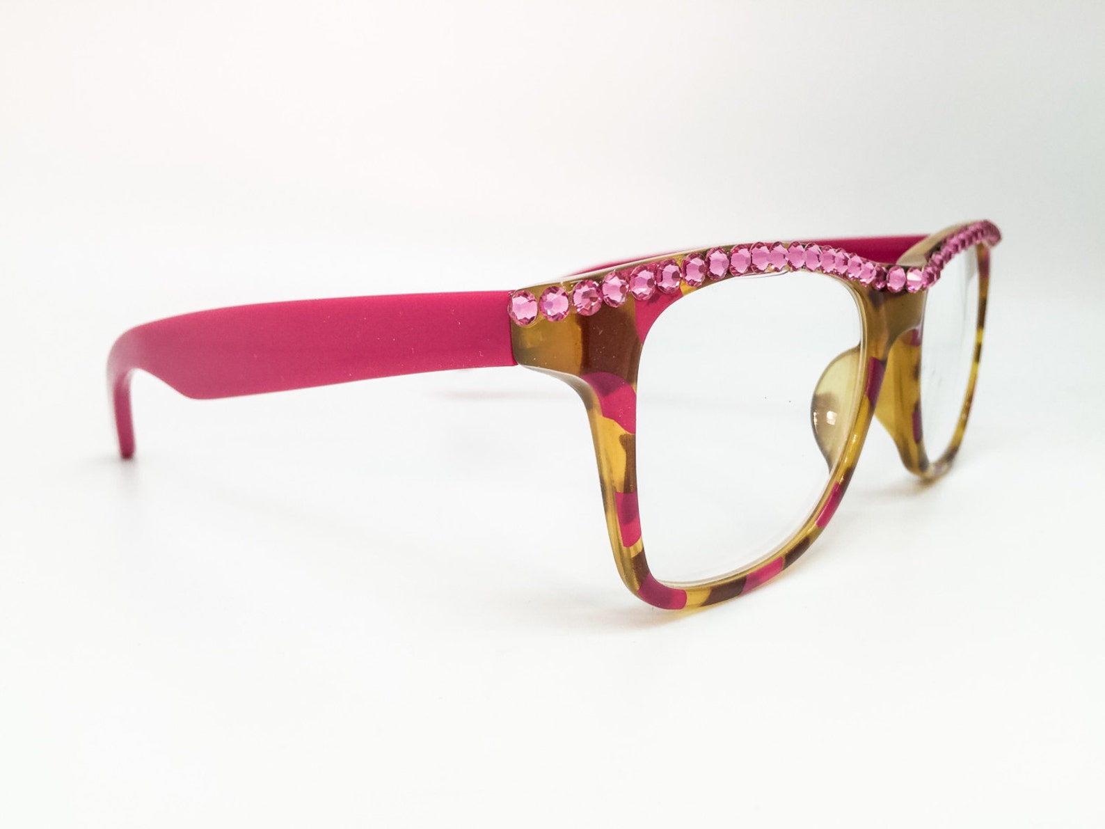 Color Me Pink reading Glasses With Swarovski Crystals | Etsy