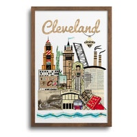 Cleveland Ohio CLE Word Art Tri-letter Sign Art - Metal Industrial Home ...