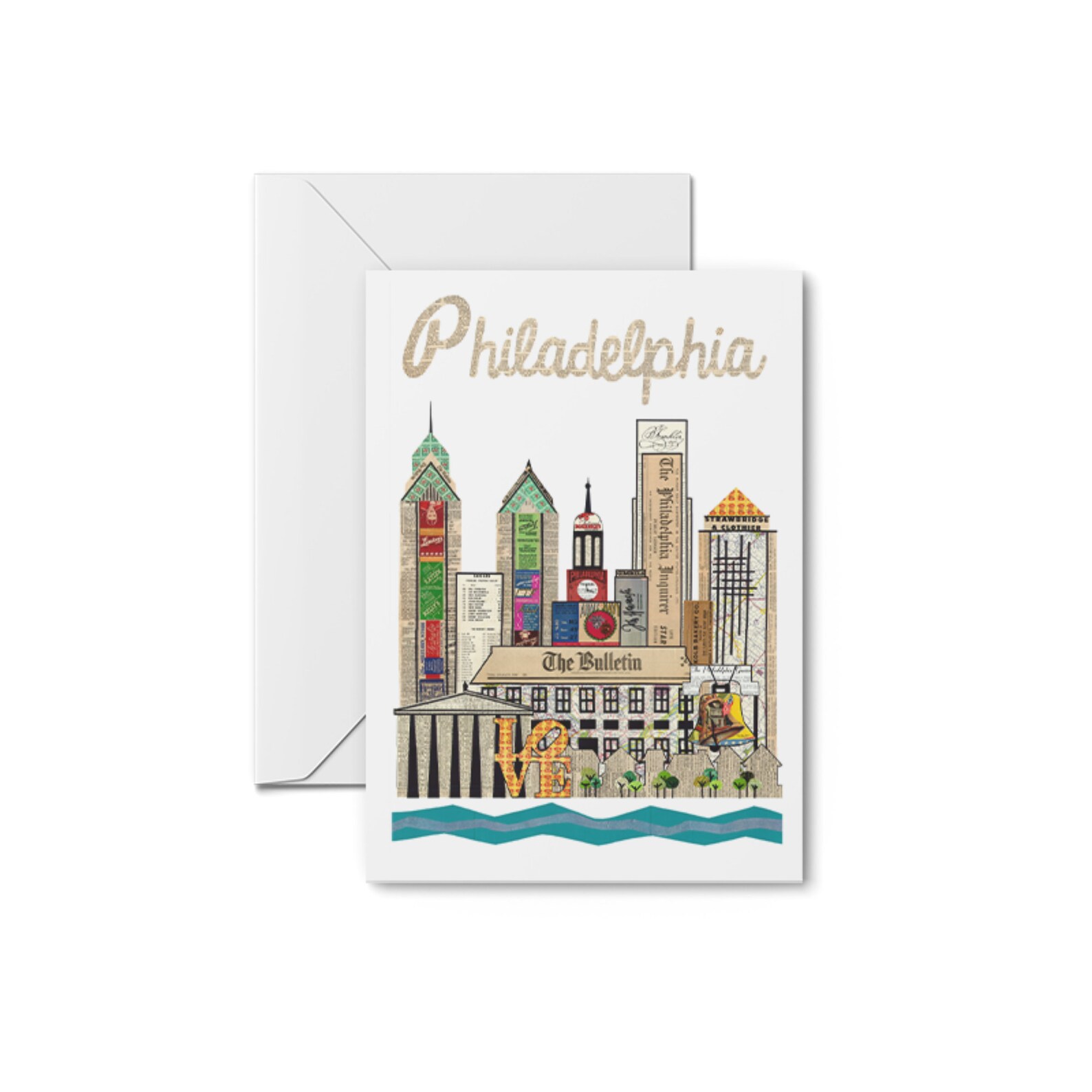 Philadelphia Skyline Print | Notecards | Sticker - Philadelphia ...