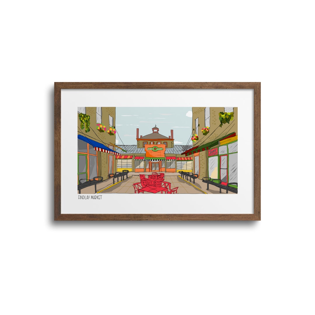 Cincinnati Findlay Market Print- Cincinnati City Art, Cincinnati ...