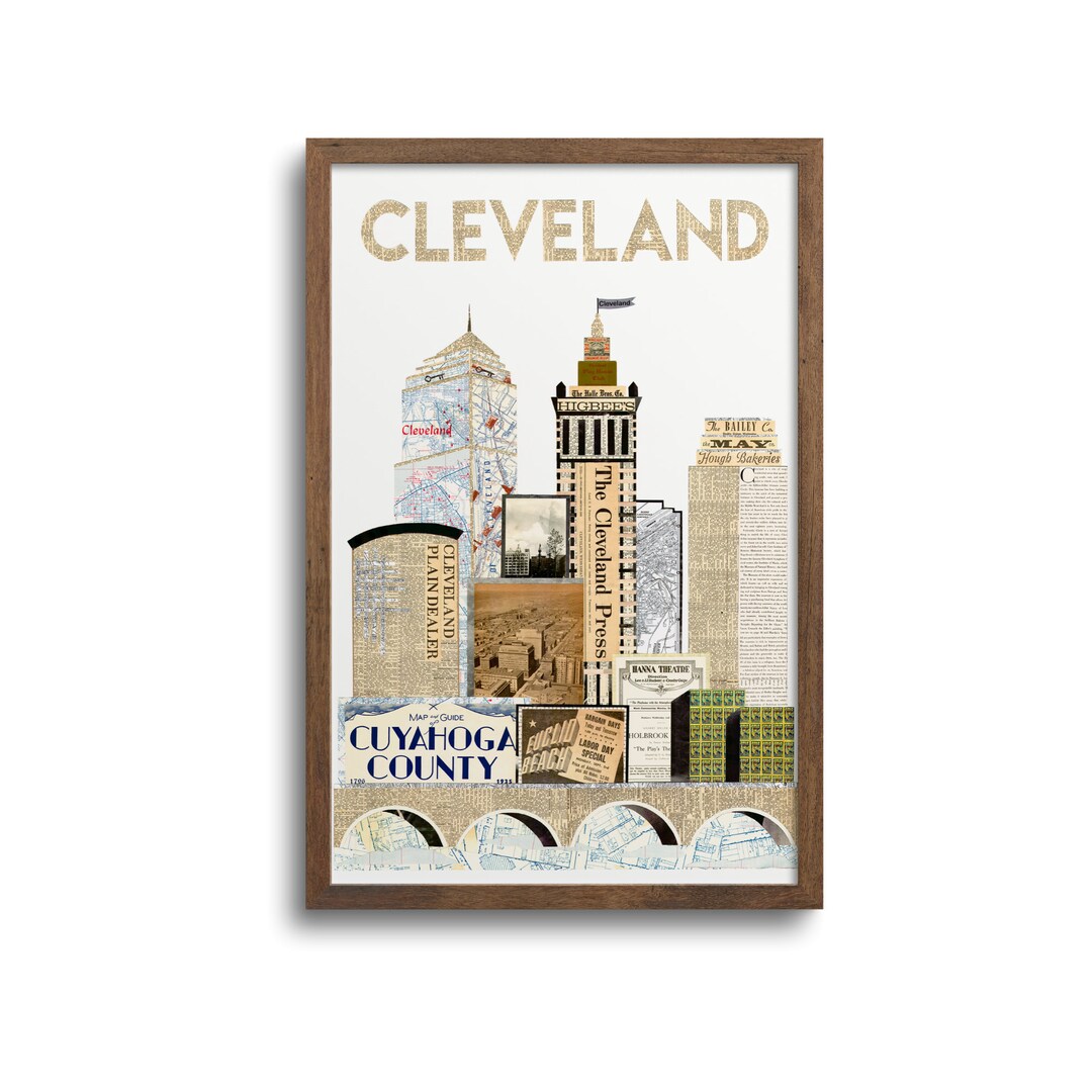 Traditional Cleveland Skyline Special Edition Print | Notecards ...