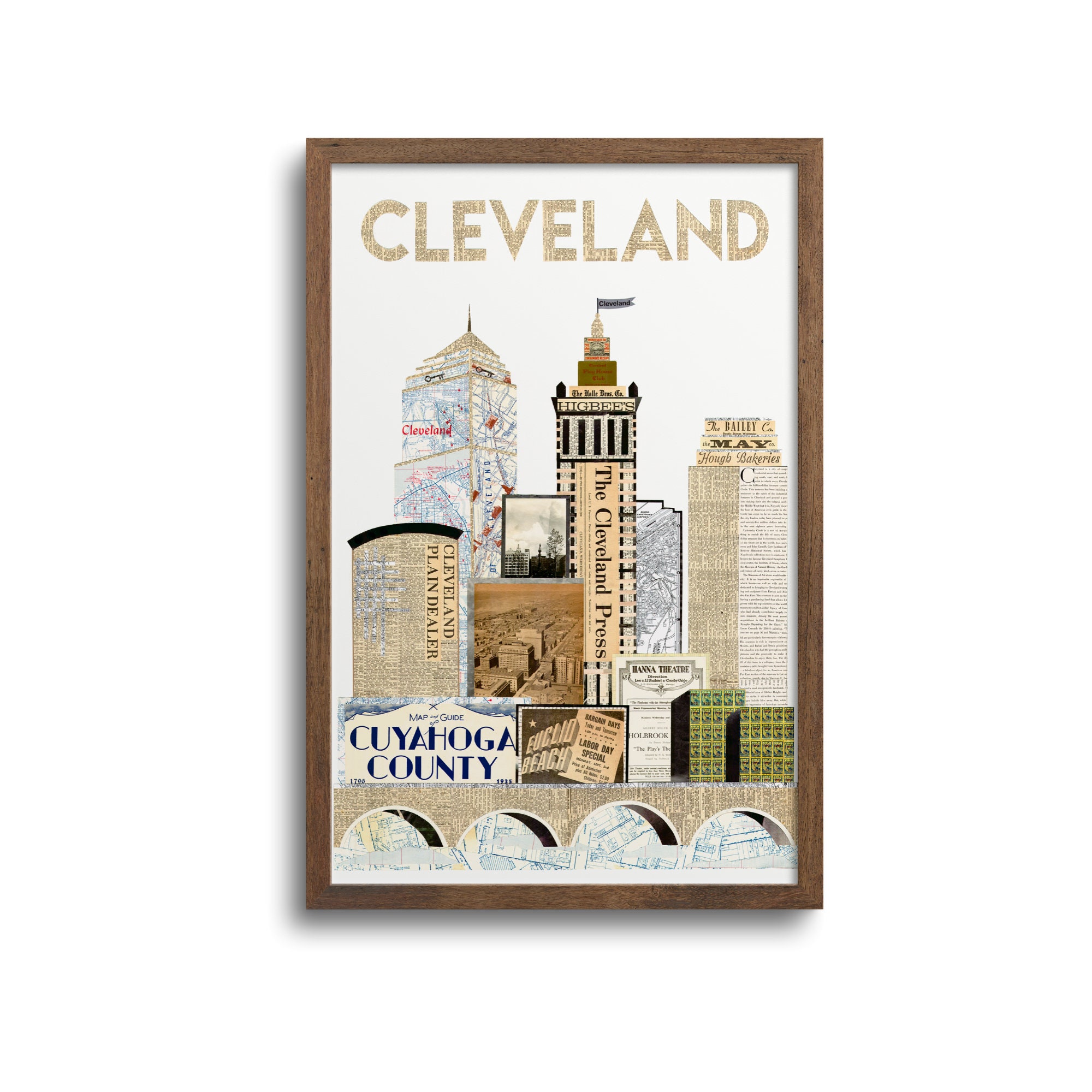 Traditional Cleveland Skyline Special Edition Print - Etsy