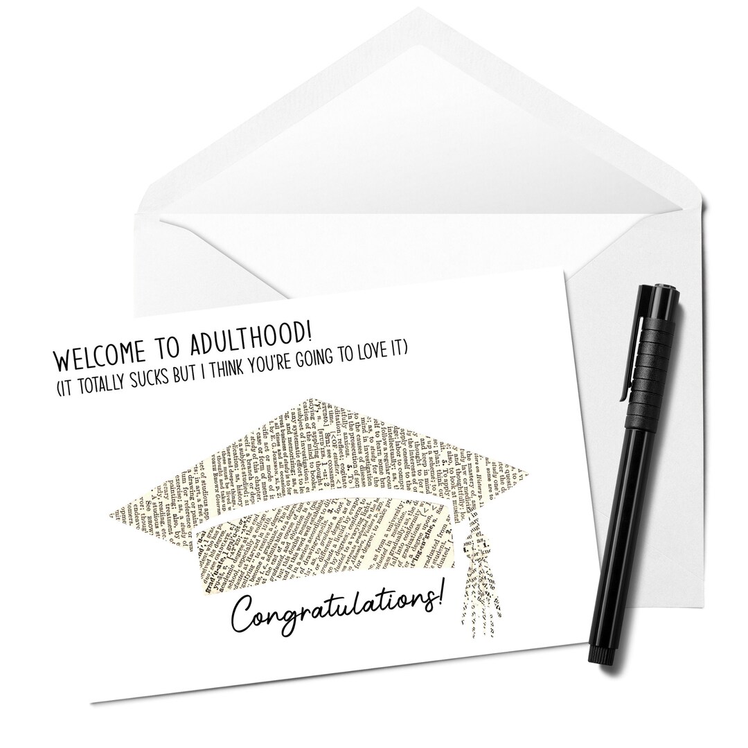 Class of 2024....welcome to Adulthood Funny Graduation Card, Class of ...