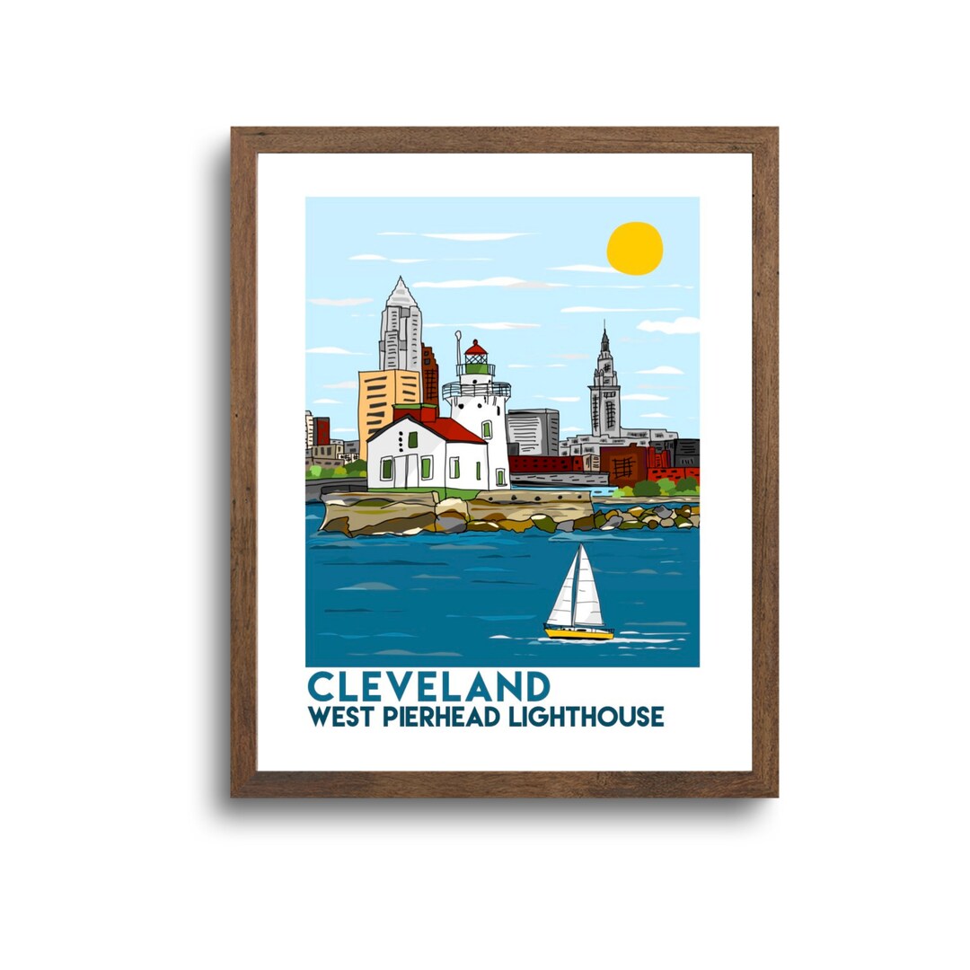 Cleveland Skyline Illustration - Cleveland Skyline Poster, Cleveland ...