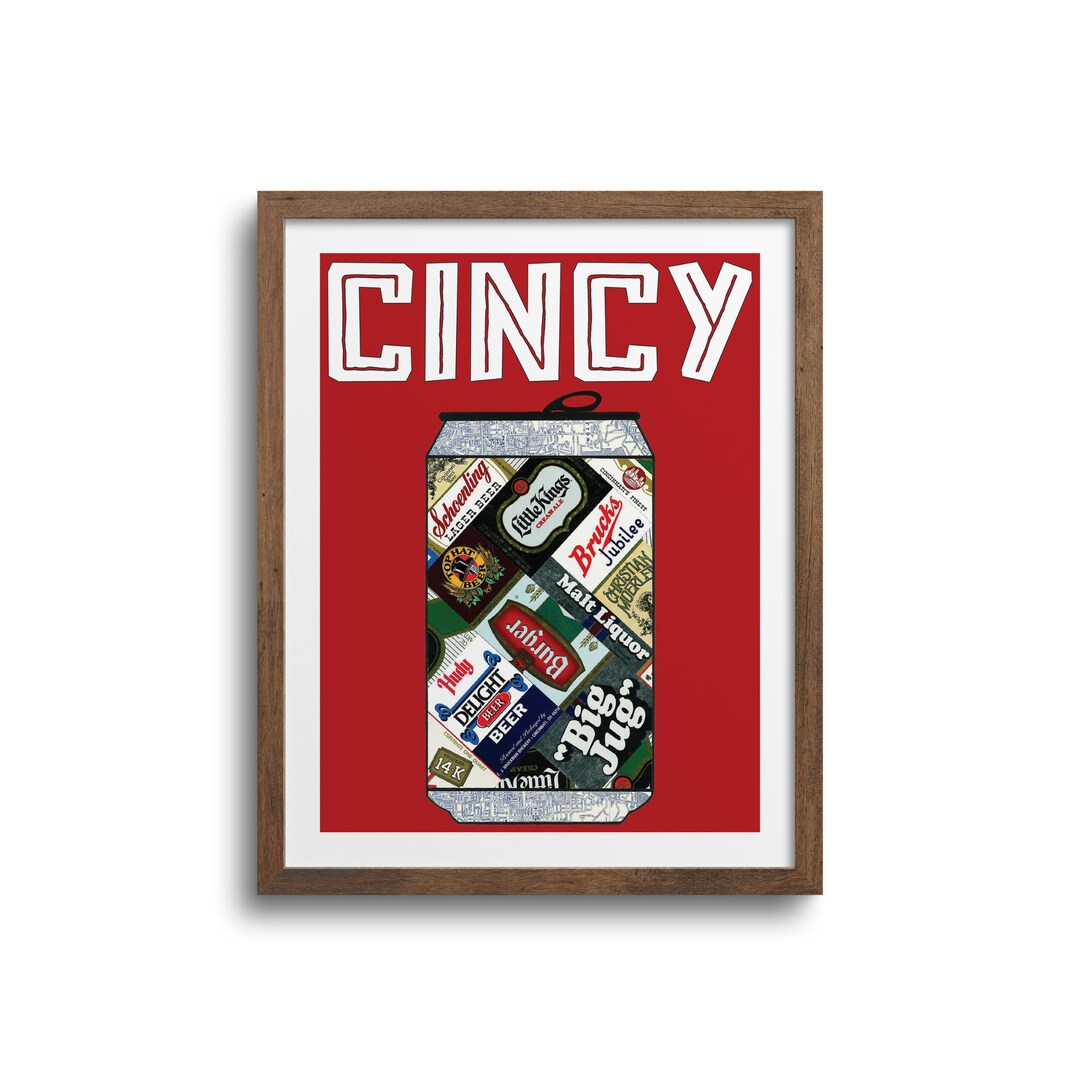 Cincinnati Beer Can Print - Cincinnati Brewery, Beer Art, Cincinnati ...