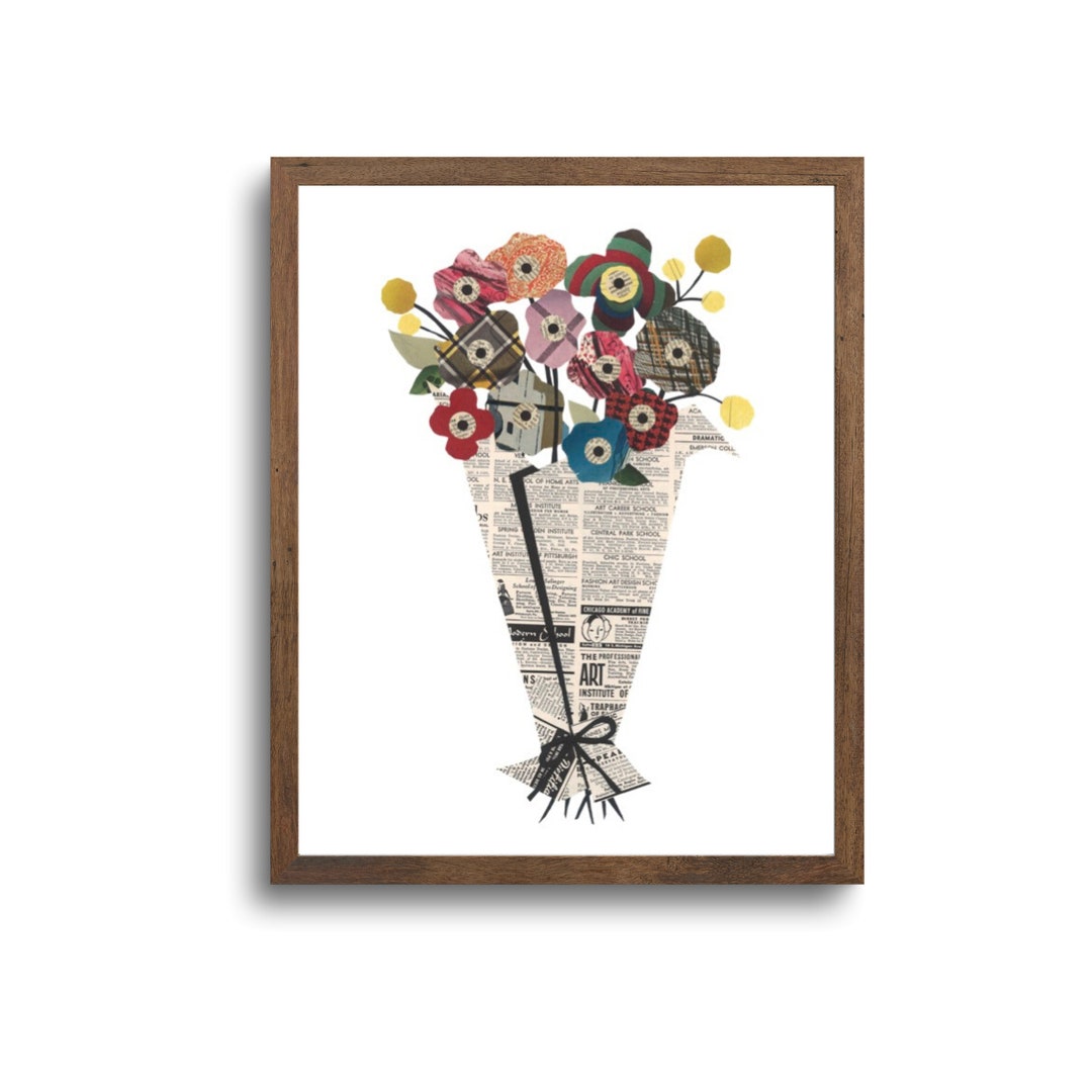 Flower Bouquet Print | Notecards - Floral Art Print, Floral Art, Flower ...