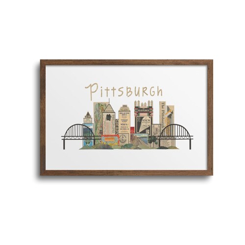 Pittsburgh Skyline Wall Art Print Cityscape Watercolor - Etsy