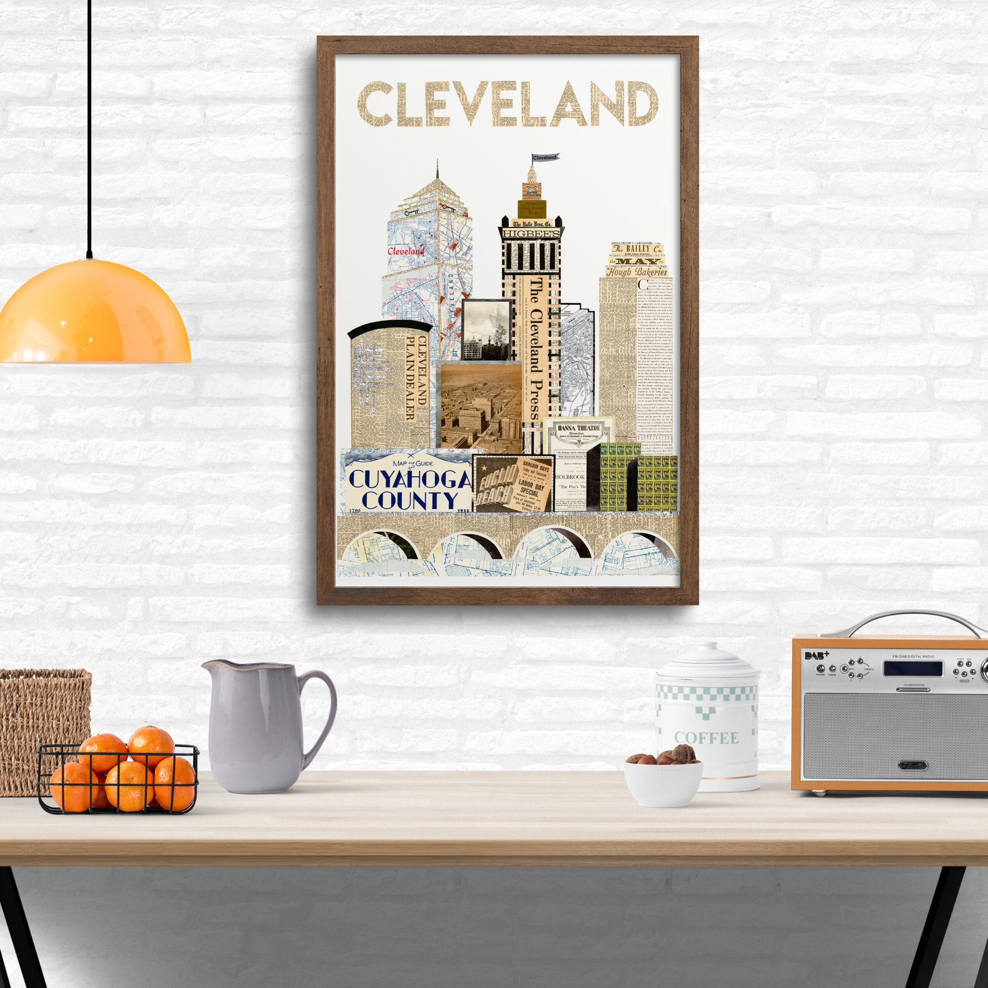 Traditional Cleveland Skyline Special Edition Print | Notecards ...