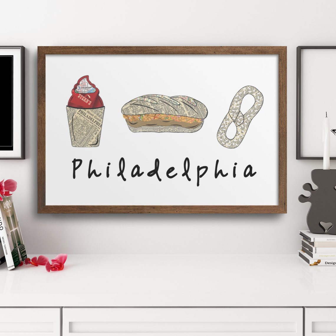 Philadelphia Cheesesteak Art Print - Philly Food Poster, Philadelphia ...