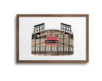 Chicago Cubs Baseball Wrigley Field Pencil Drawing - Etsy