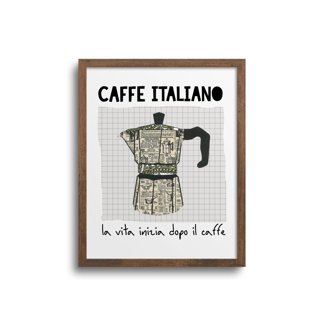 Caffe Italiano Coffee Art Print - Coffee Bar Art Print, Coffee Lovers ...