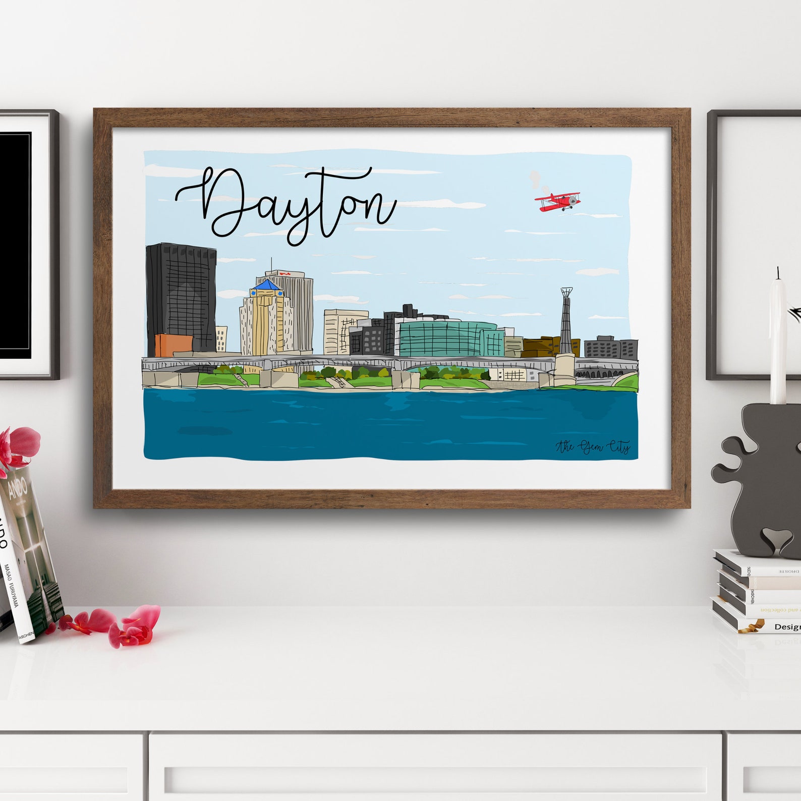 Dayton Skyline Poster - Dayton Skyline Art, Dayton Ohio, Dayton ...