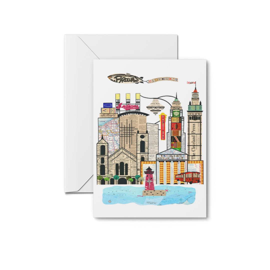 Cleveland Skyline Notecards - Cleveland Cityscape, Cleveland Ohio Cards ...