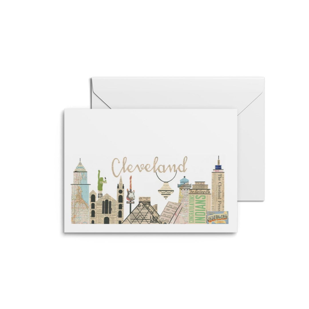 Cleveland Skyline Notecards - Cleveland Cityscape Cards, Cleveland ...