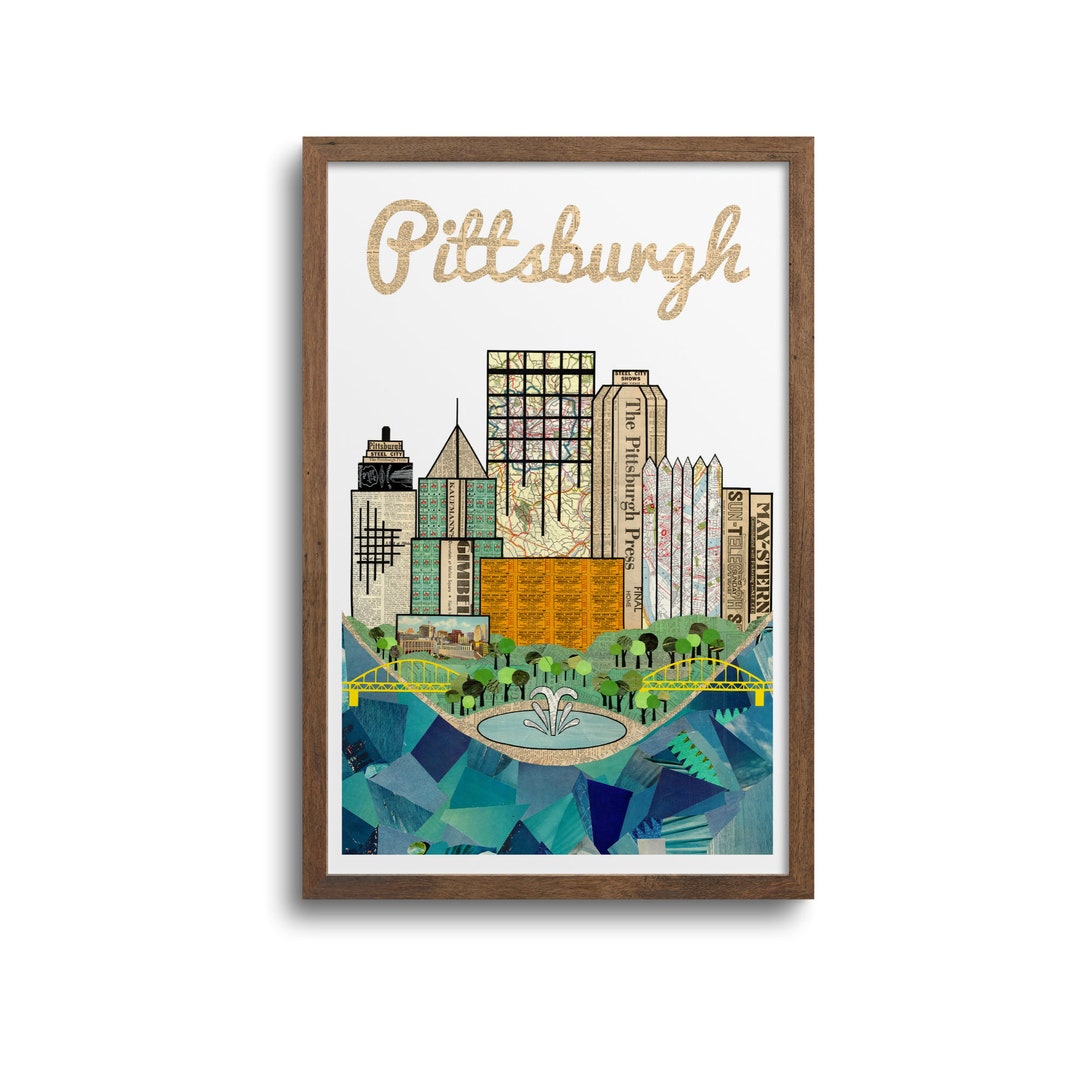 Pittsburgh Skyline Print | Cards | Sticker- Pittsburgh Skyline Poster ...