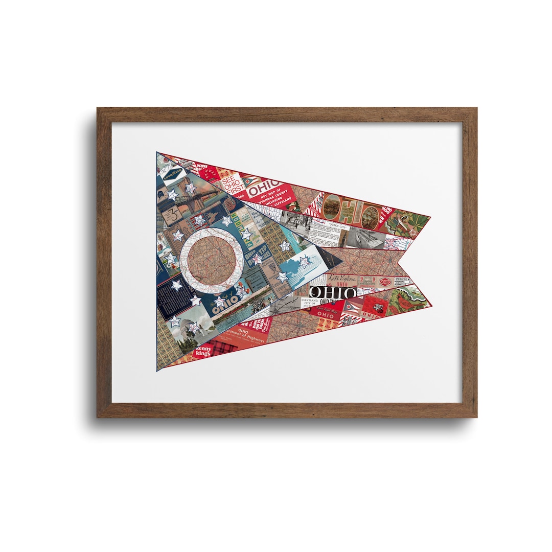 Ohio Flag Prints | Notecards - Ohio Flag Poster, Ohio Map Art, Ohio ...