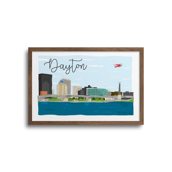 Dayton Skyline Poster Dayton Skyline Art Dayton Ohio - Etsy