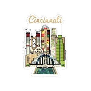 Cincinnati Skyline Art Print | Notecards - Cincinnati Poster ...