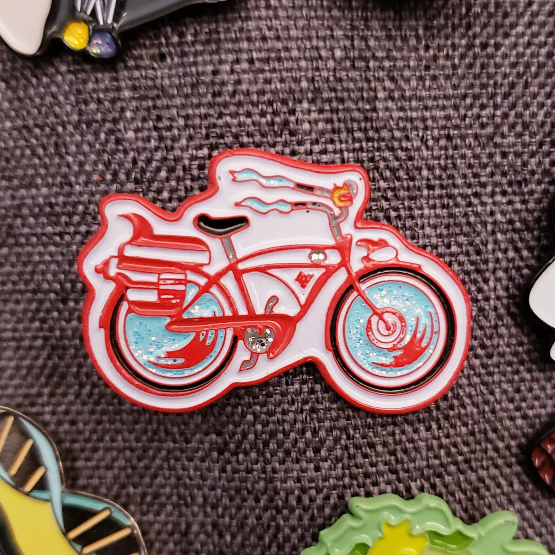 Pee Wee Bike Glitter Soft Enamel Pin - Etsy