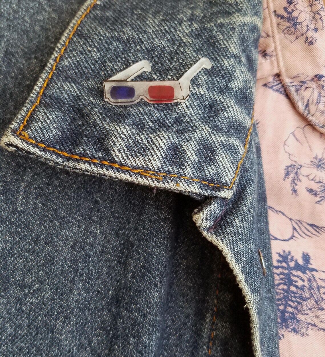 3D Glasses Lapel Pin Shrink Plastic - Etsy