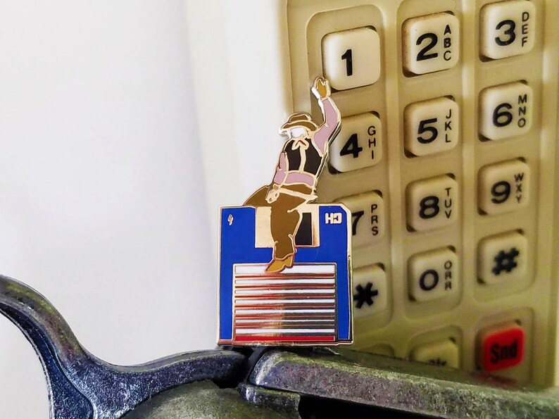 Floppy Disk Cowboy Hard Enamel Lapel Pin - Etsy