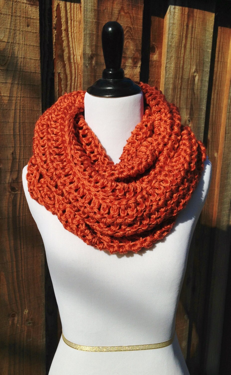 Burnt Orange Infinity Scarf Orange Circle Scarf Winter Circle Scarf ...