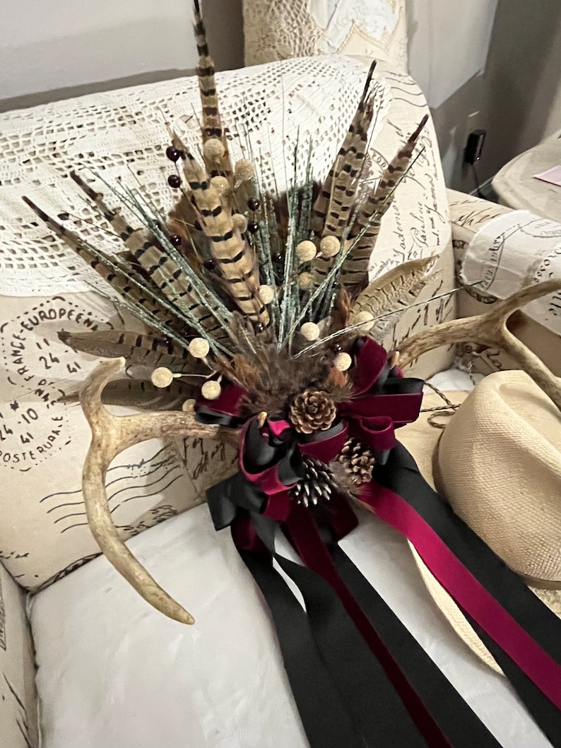 Pheasant Feather Deer Antler Tree Topper - Etsy