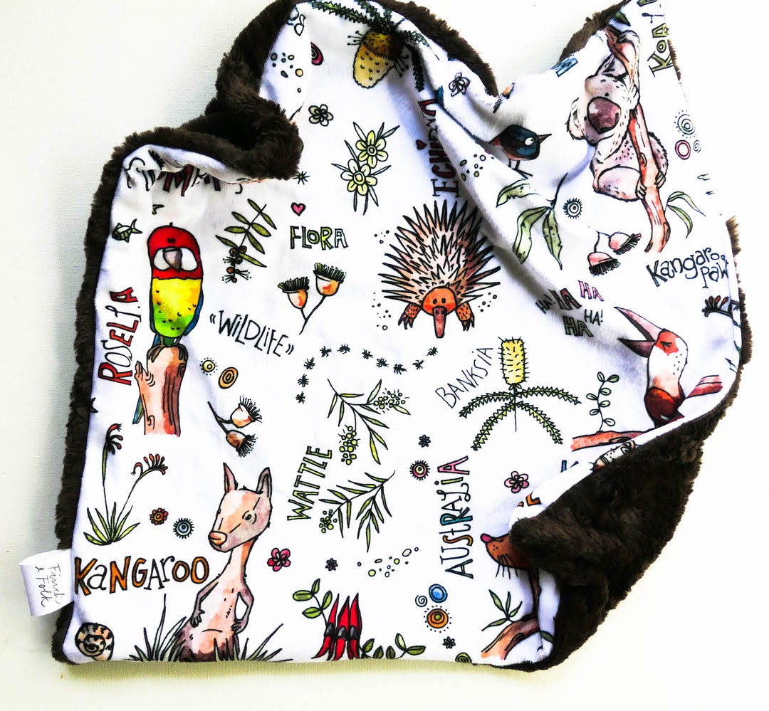 Minky Lovey Comforter - Aussie Animals- Handmade - Exclusive Design ...