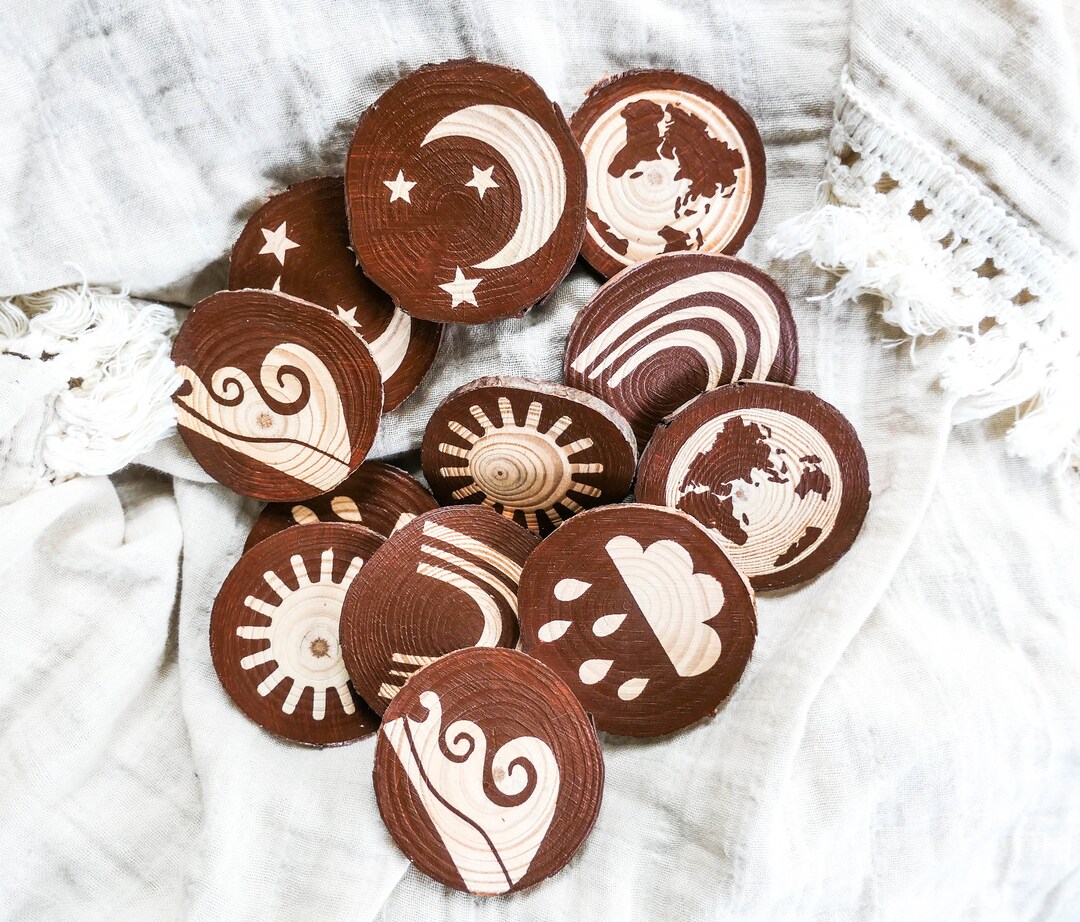 RTS Hand Painted Earthy Memory Match Game for Toddlers, Children Made From Natural Wood and Non ...