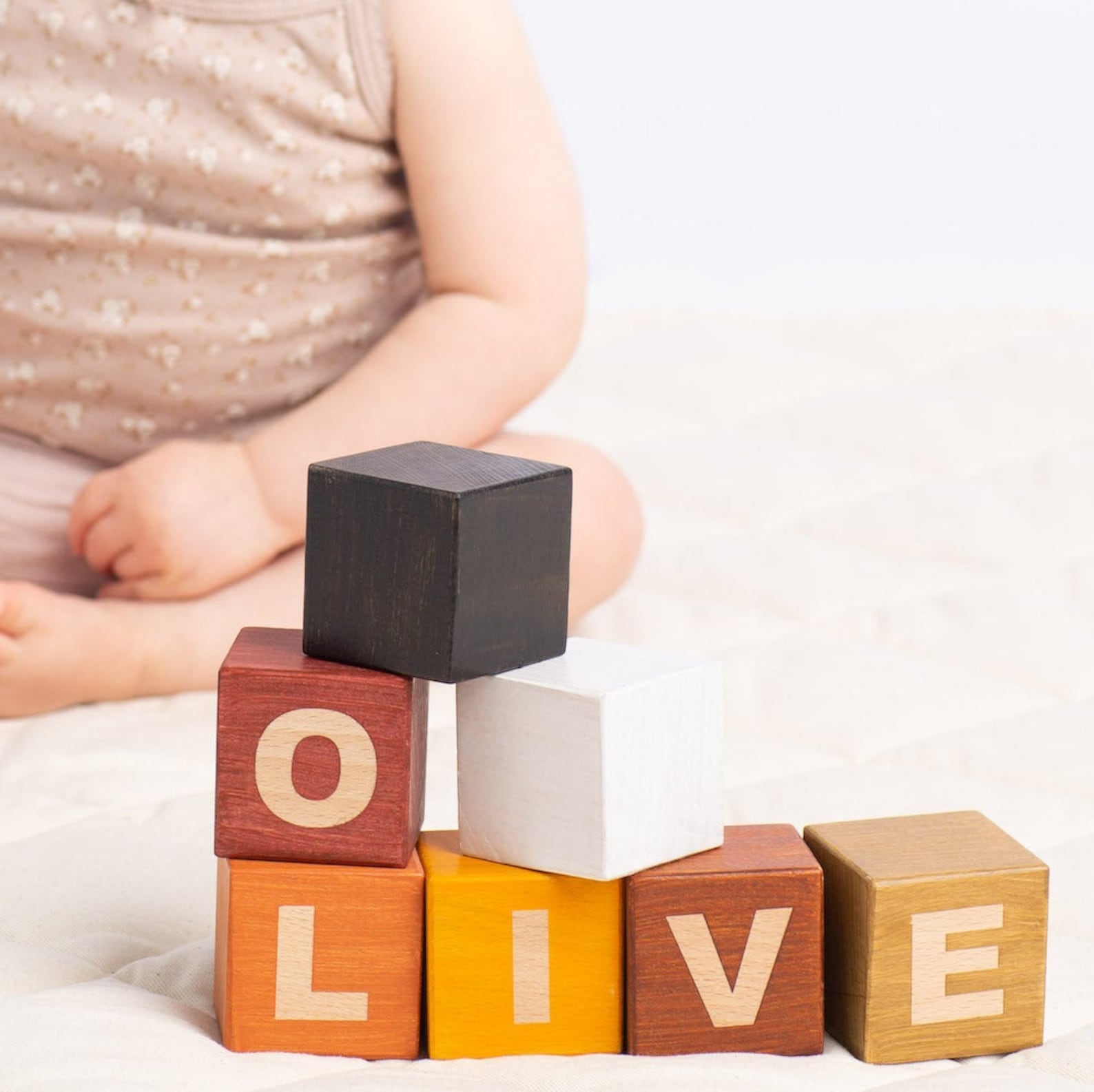 Personalised Wooden Blocks - Autumn - Earthy Colours - Custom Made ...