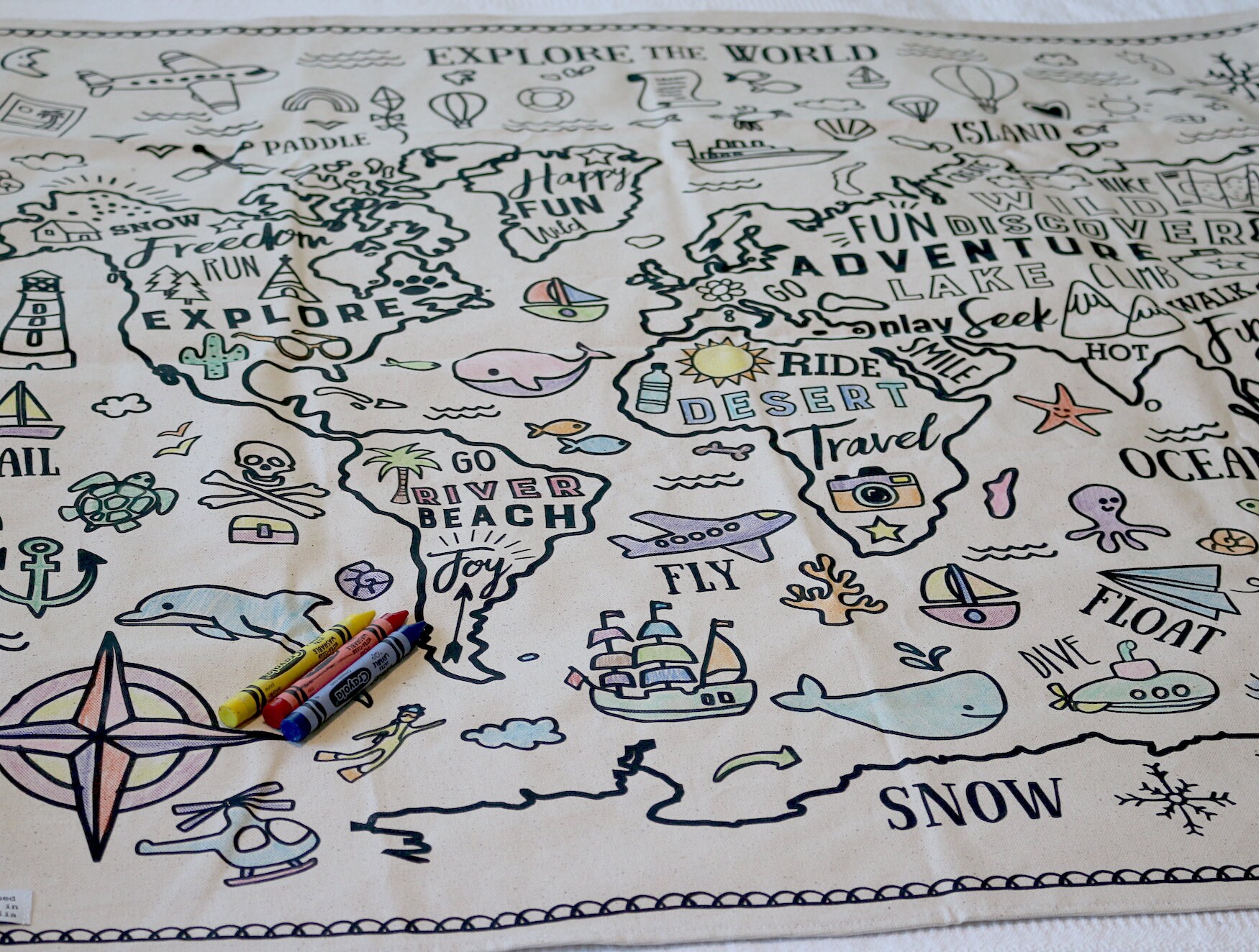RTS World Explorer Colour in Fabric Play Mat Organic Wall | Etsy
