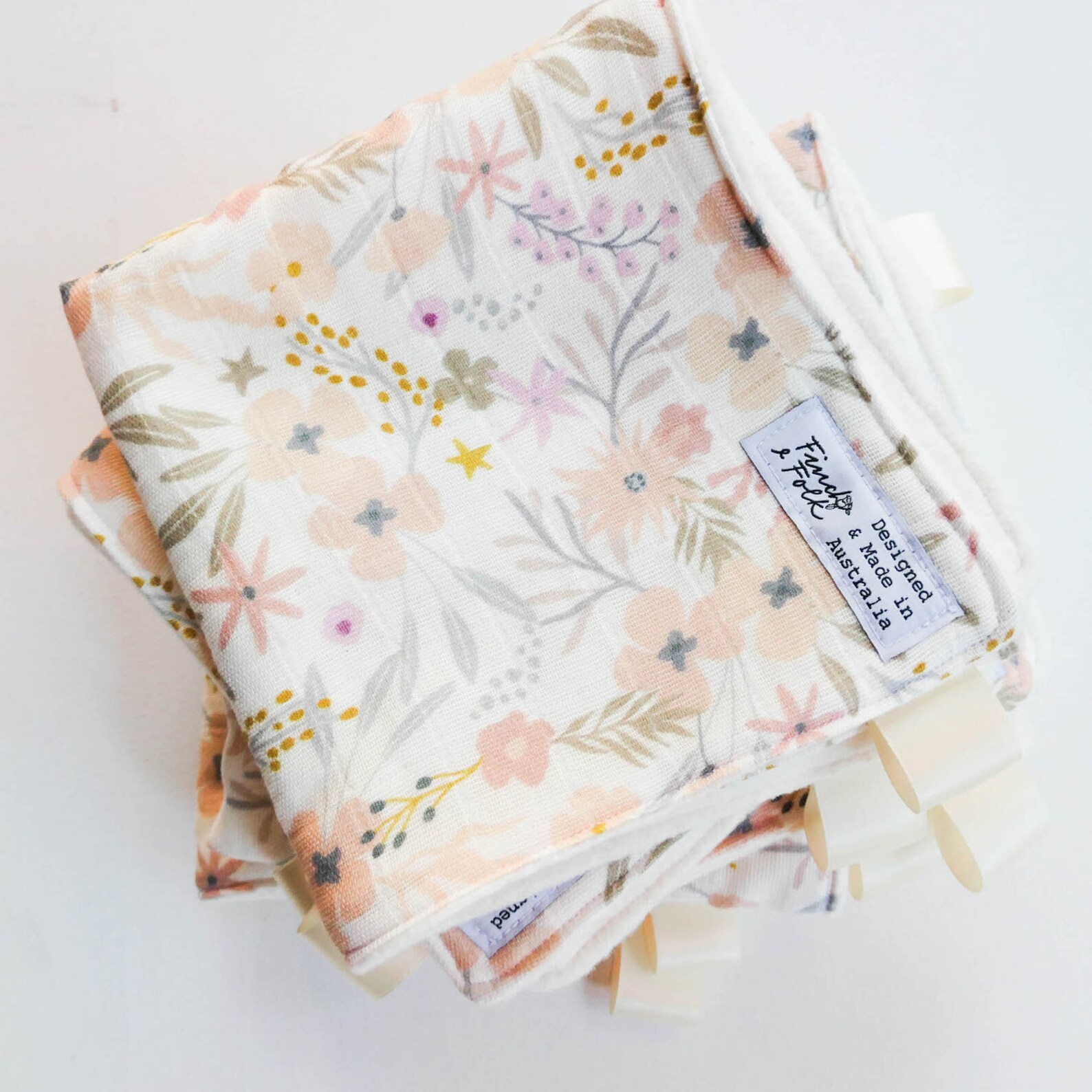 Floral Organic Lovey Comforter - Handmade - Original Design - Muslin ...