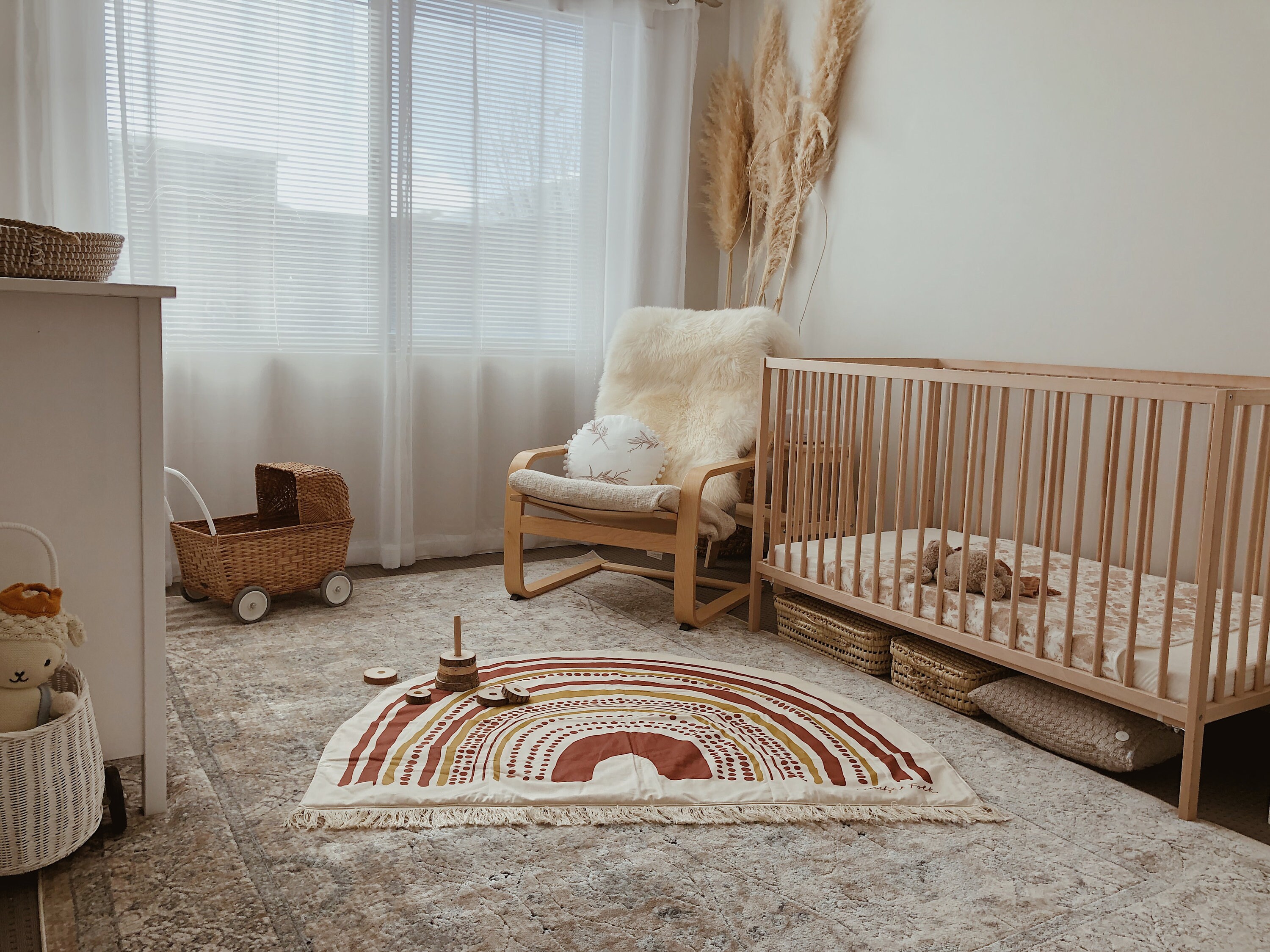 Rainbow Handmade Organic Play Mat Gender Neutral Nursery Rug | Etsy