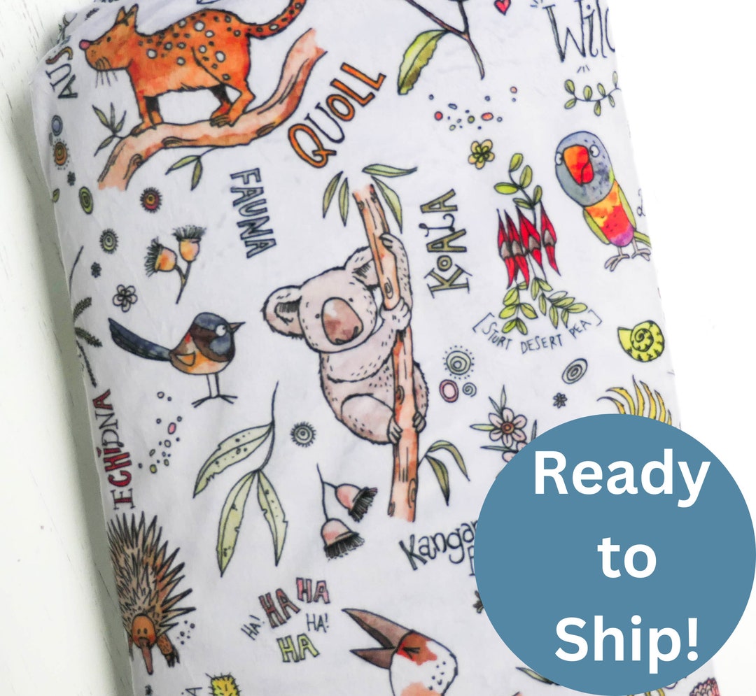 Ready to Ship Aussie Animals Minky Blanket - Two Sizes - Ships Now ...