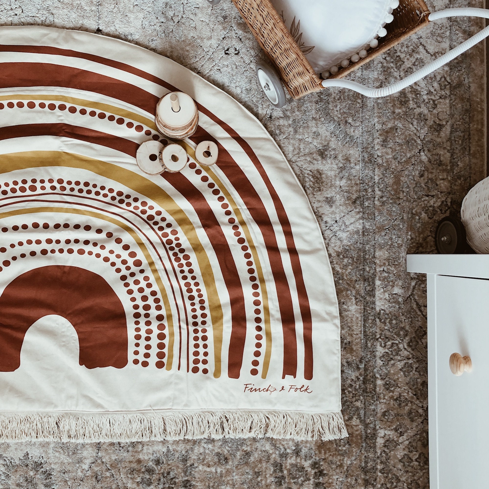 Rainbow Handmade Organic Play Mat Gender Neutral Nursery Rug | Etsy