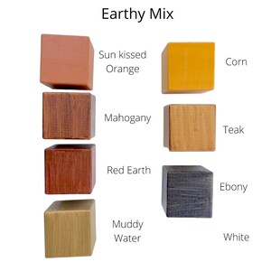 Personalised Wooden Blocks Autumn Earthy Colours Custom - Etsy
