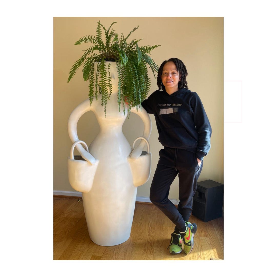 Plant Lady Life Size Indoor Outdoor Figural Female Fiberglass Planter ...