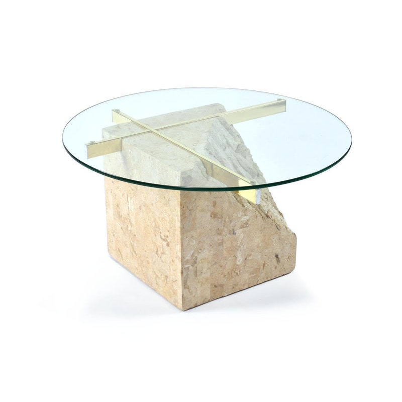 Stone and Glass Coffee Table - Etsy