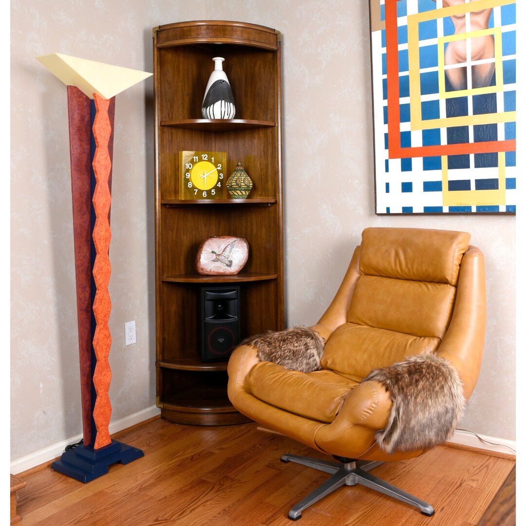 Drexel Accolade Campaign Corner Bookcase Pecan Bookshelf - Etsy