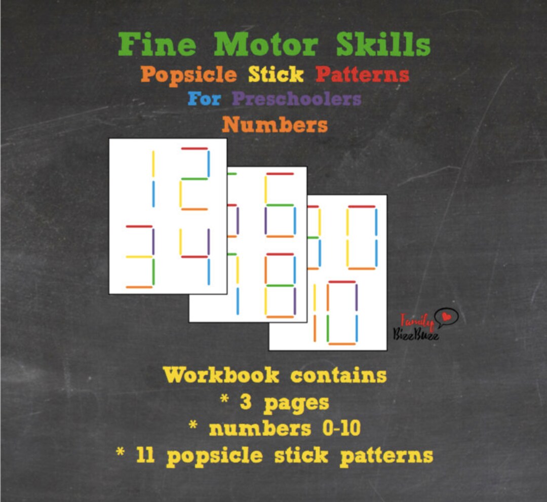 Popsicle Stick Patterns | Numbers| 0-10 | Printable PDF | INSTANT ...