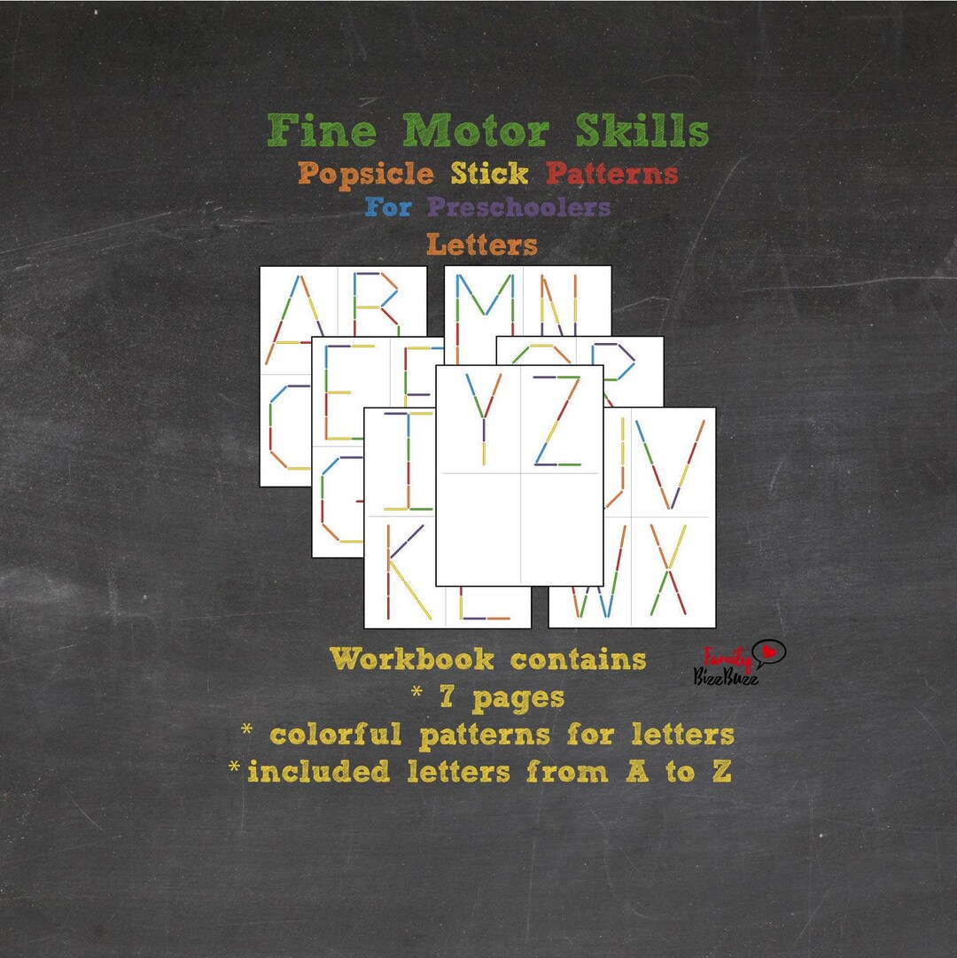 Popsicle Stick Patterns | Letters | A-Z | Printable PDF | INSTANT ...